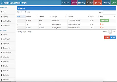 Vehicle Management System Software (VMS)